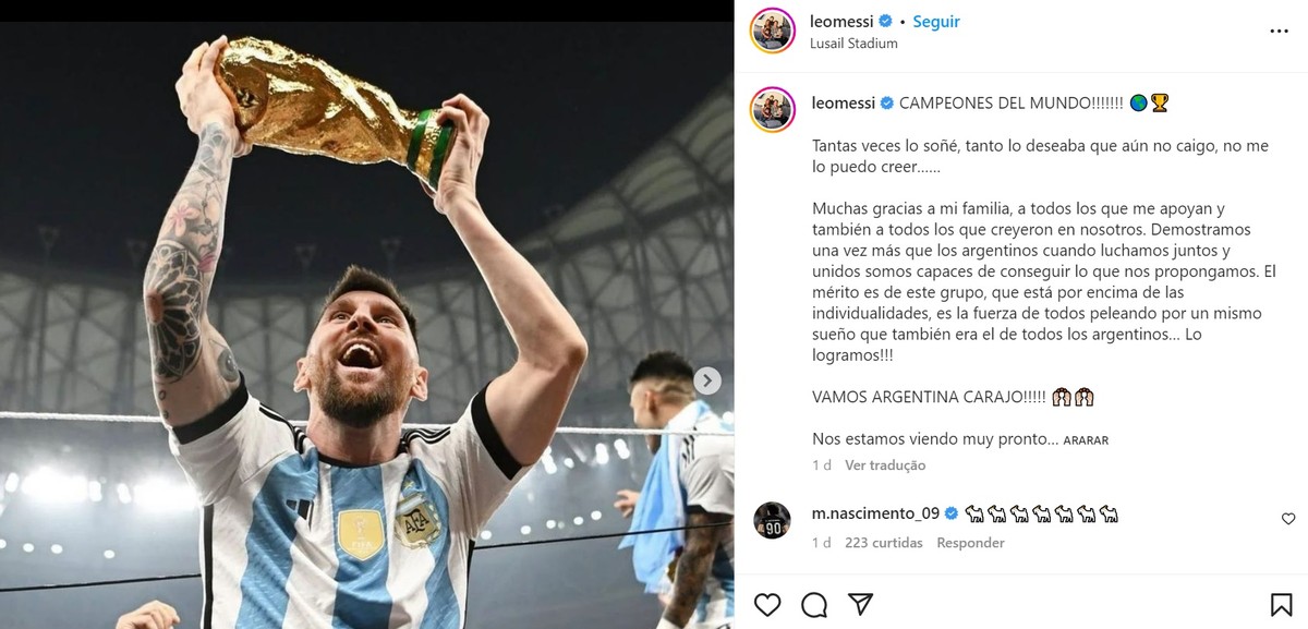 Messi bate novo recorde e agora tem foto mais curtida de rede social ...