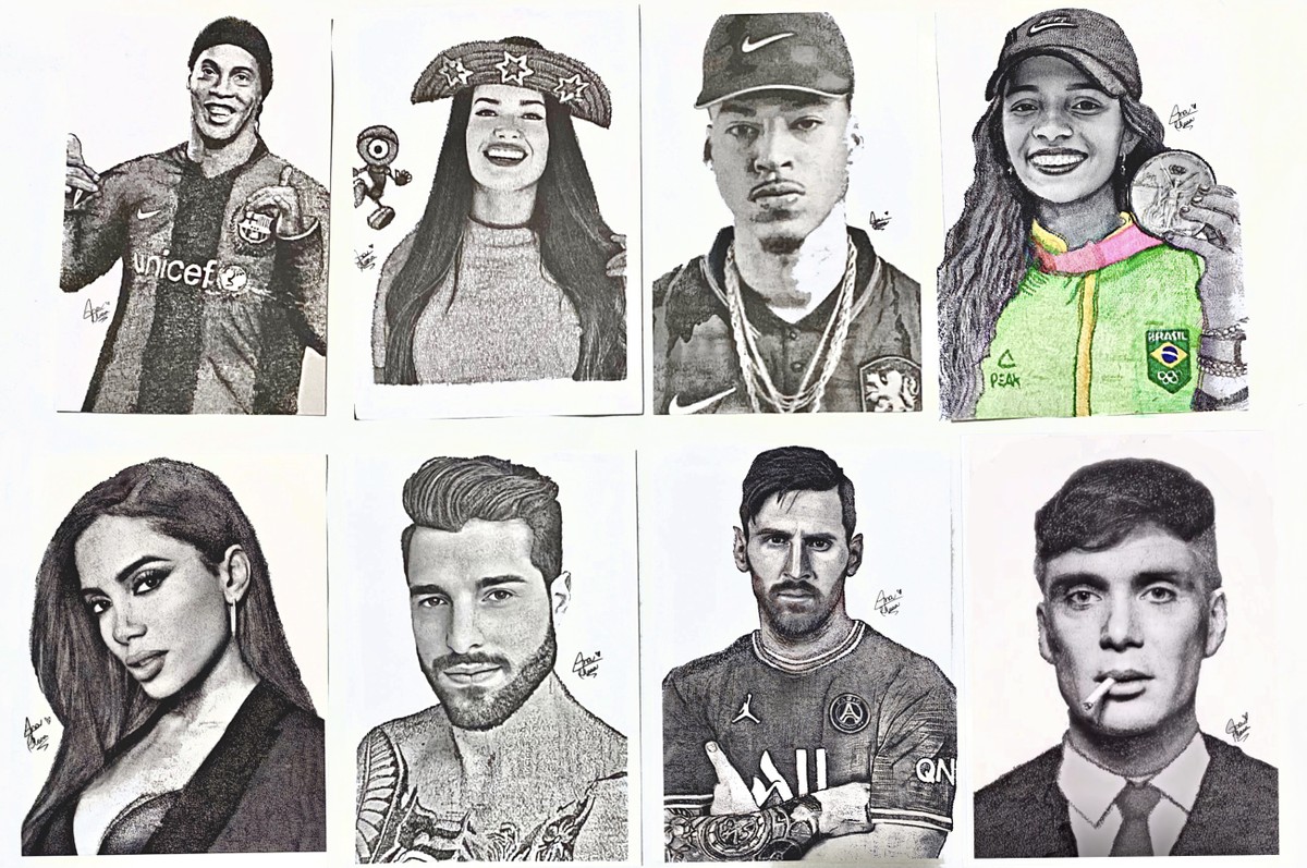 Artista Viraliza Ao Desenhar Rostos De Famosos Com Escritas E Chamada