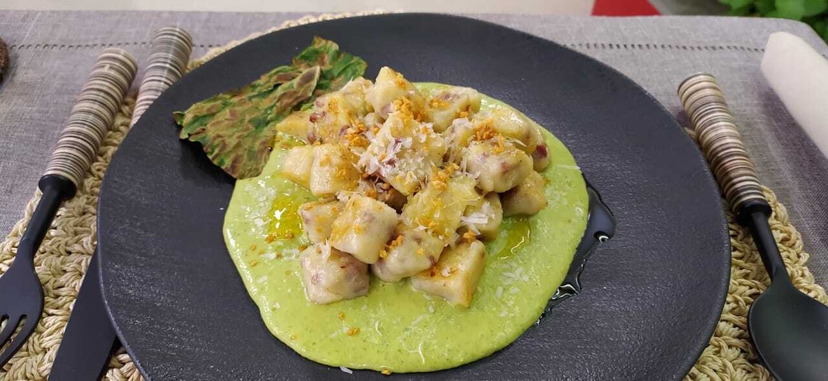 Nhoque de paio com molho de caldo verde do 'Mais Você' | Mais Você ...