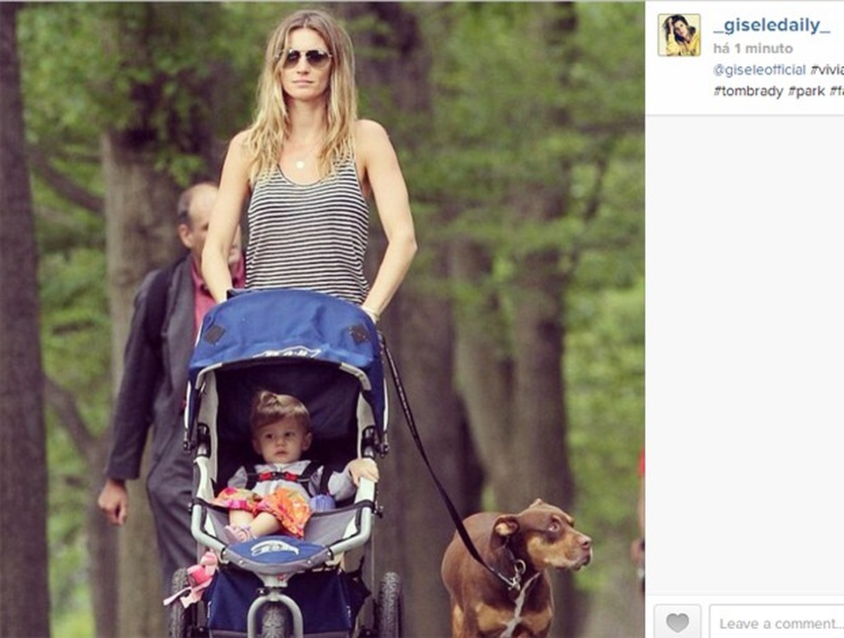 Em dia de família, Gisele aproveita para passear com Vivian e Lua ...
