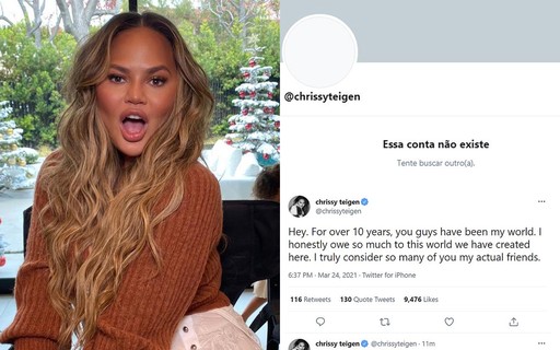 Chrissy Teigen sai do Twitter após 10 anos: "Não me serve positivamente ...