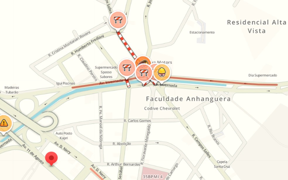 Obra para canalização de córrego interdita parte da Avenida Invernada ...