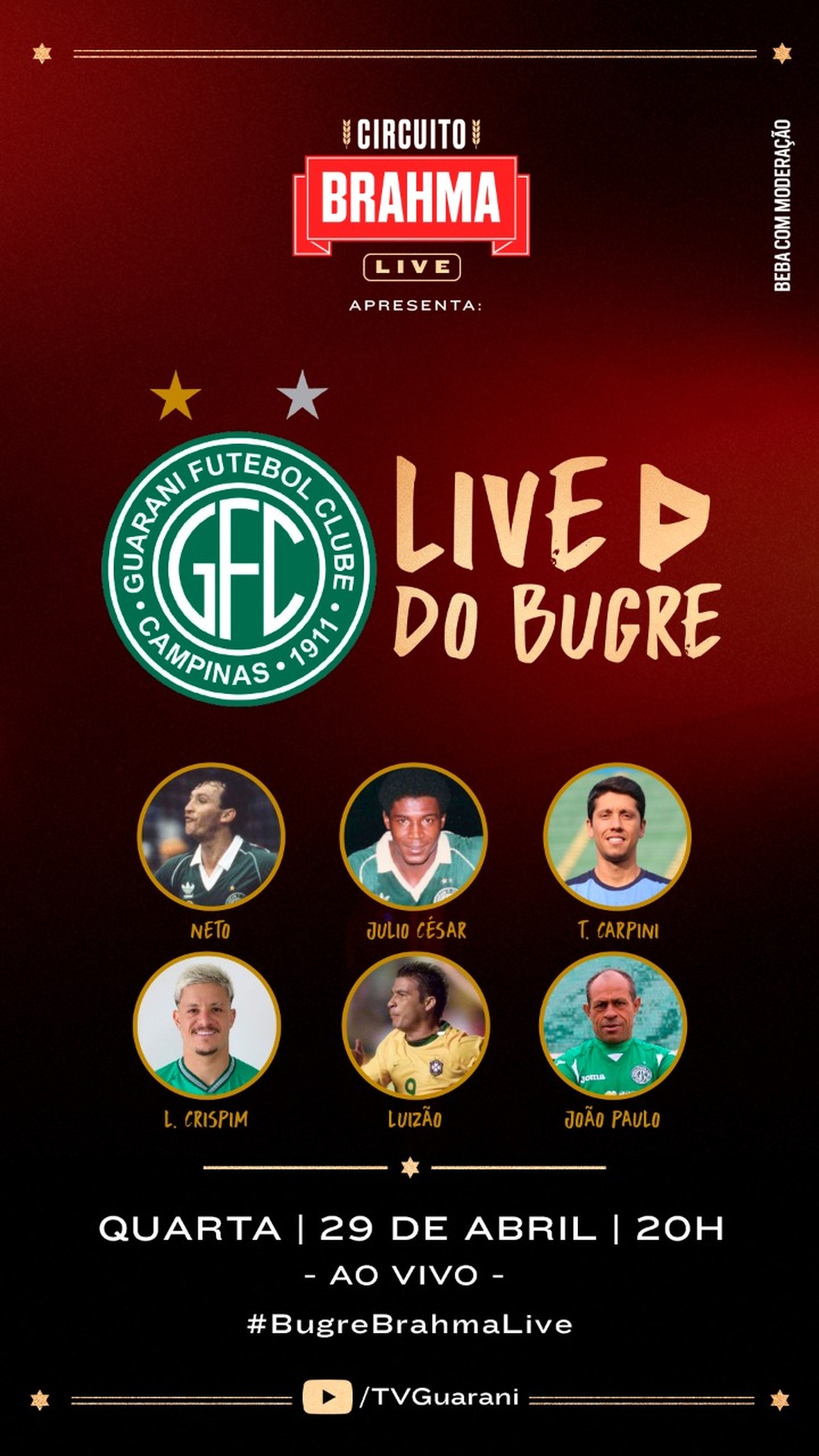 Luizão, Neto e mais ídolos: live do Guarani reúne grandes nomes do ...