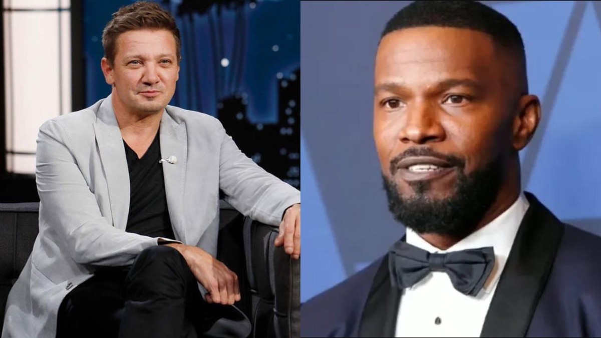 Jeremy Renner presta apoio a Jamie Foxx, internado há um mês após ...