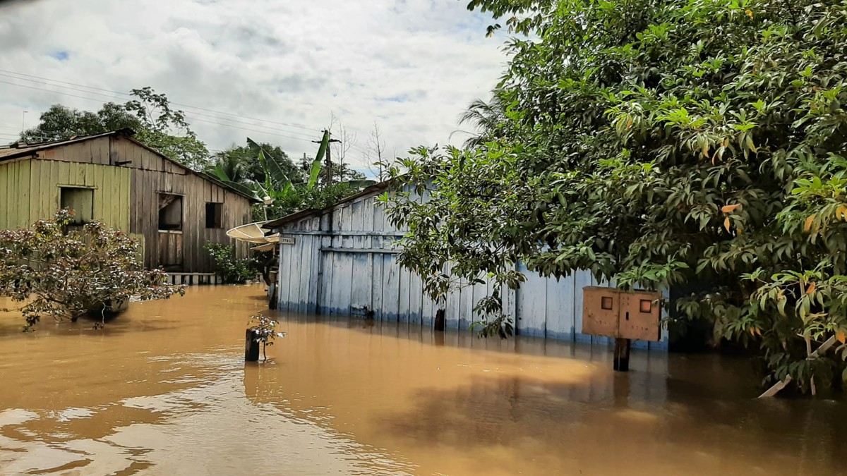 Rio sobe rapidamente e inunda casas em Jaru, RO | Rondônia | G1