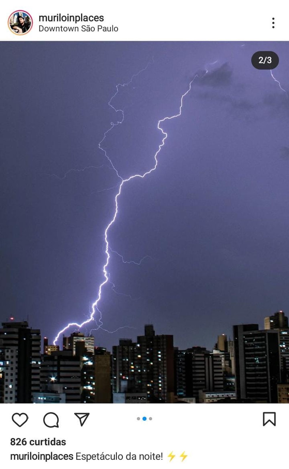 Fotógrafo amador registra raio no formato de mapa do Brasil; veja foto ...