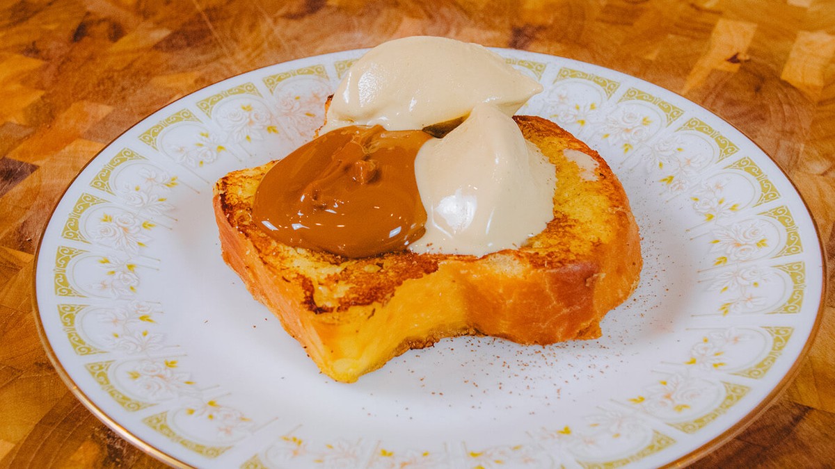 Rabanada de brioche com doce de leite e sorvete | Natal | Receitas