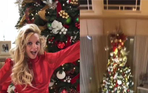 Britney Spears compartilha animada sua árvore de Natal gigante com ...