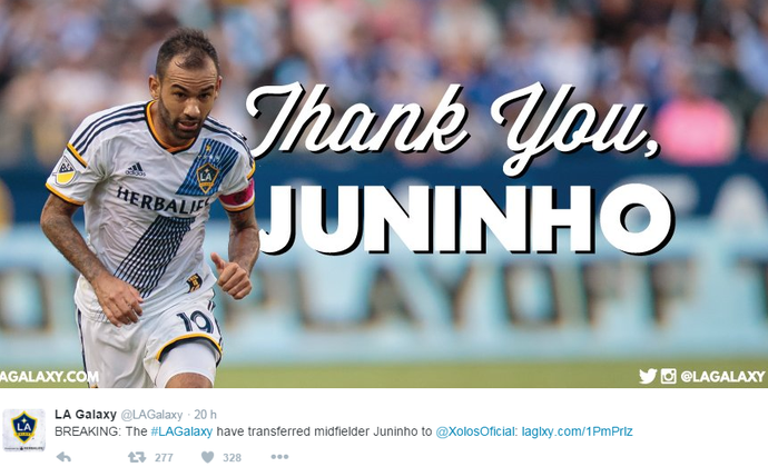 Após seis anos no Los Angeles Galaxy, Juninho acerta com Tijuana do México