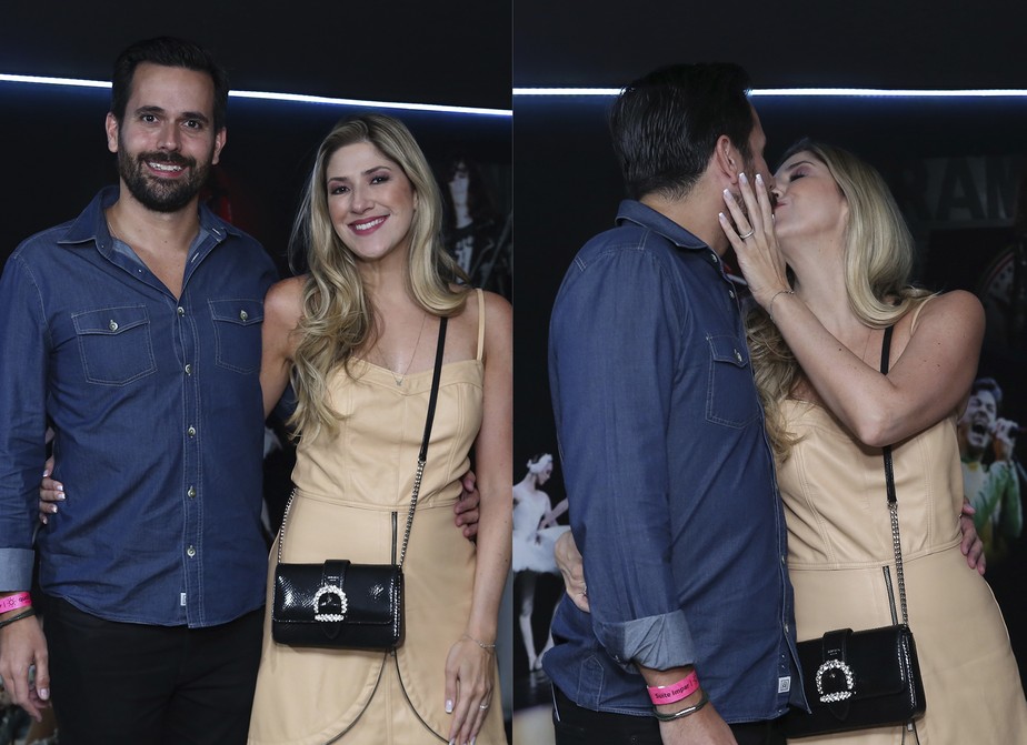 Recém-casados, Dani Calabresa e marido beijam muito em show de Luan ...