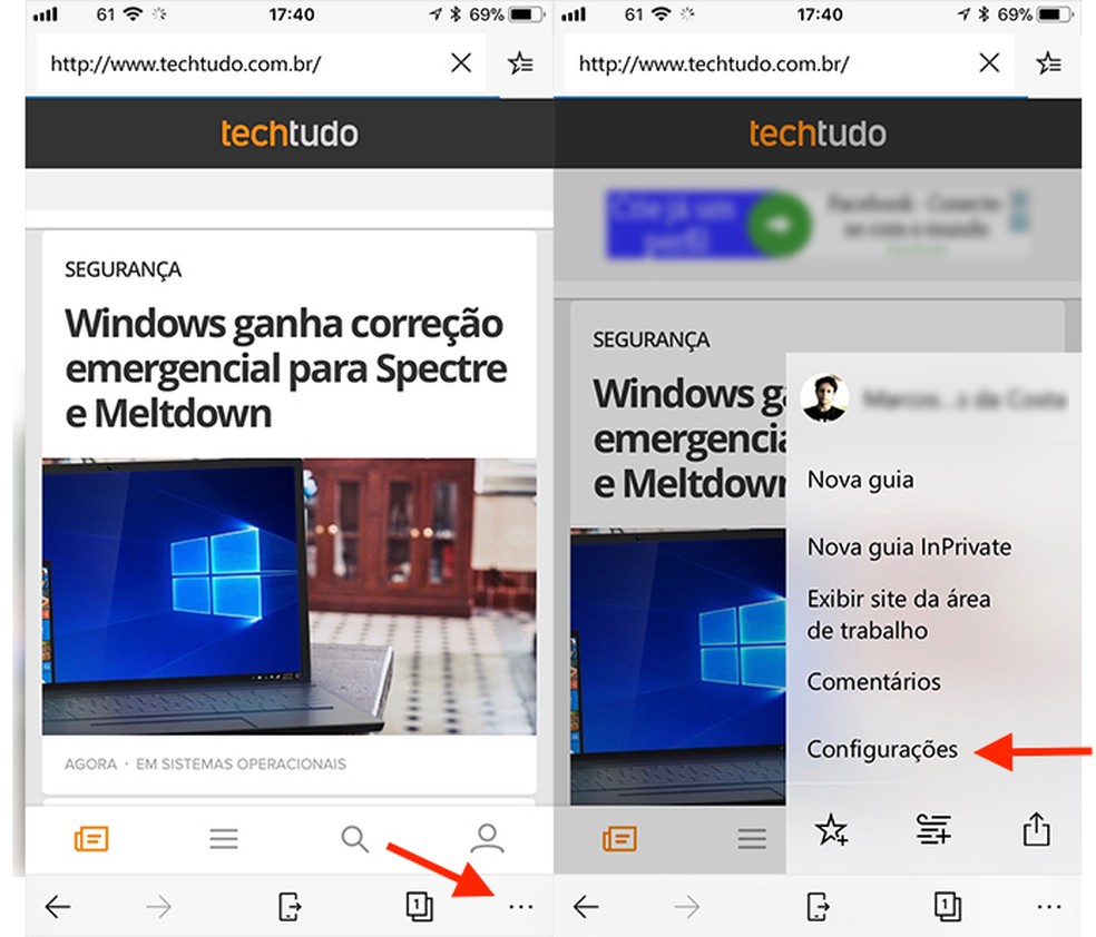 Microsoft Edge traz tema escuro para app no celular; saiba como usar ...
