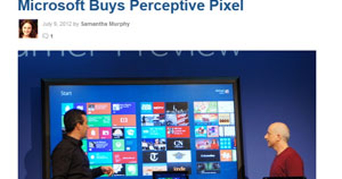 G1 - Microsoft anuncia a compra da empresa Perceptive Pixel - notícias ...