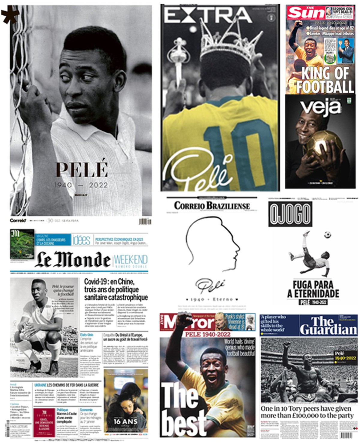 Pelé: morte do rei do futebol é destaque em jornais brasileiros e ...