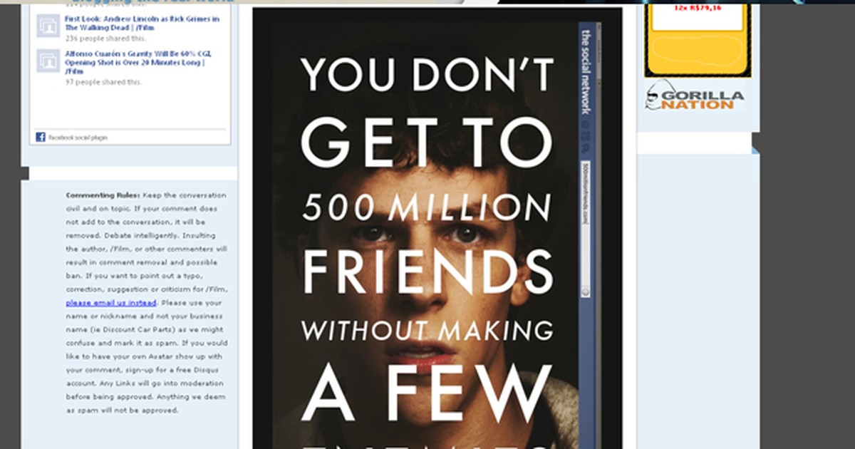G1 - Filme sobre Facebook ganha pôster - notícias em Pop & Arte