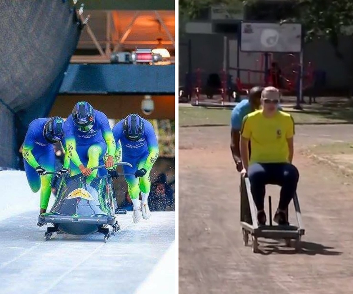 Longe do gelo, seleção brasileira de bobsled improvisa treino no ...
