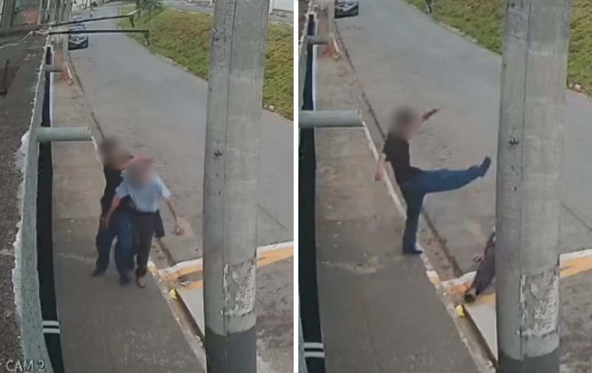 Câmeras De Segurança Flagram Jovem Agredindo Idoso Em Itapeva Veja