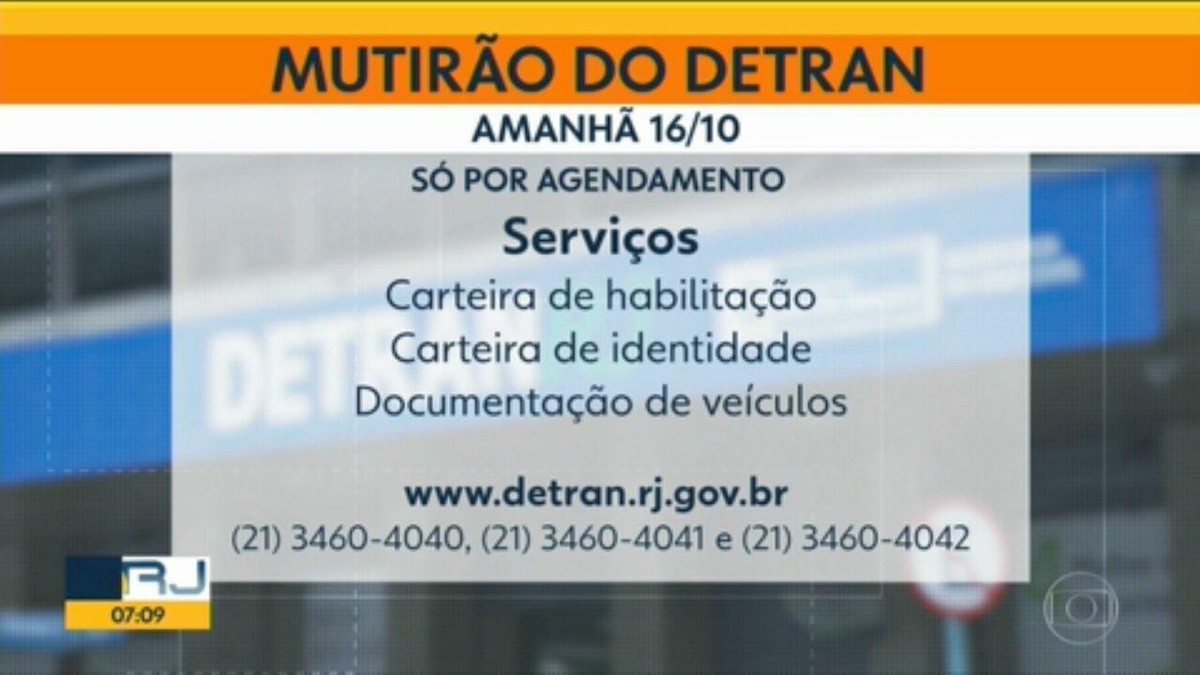 Detran-RJ realiza mutirão com mais de 6 mil vagas para atendimento ...