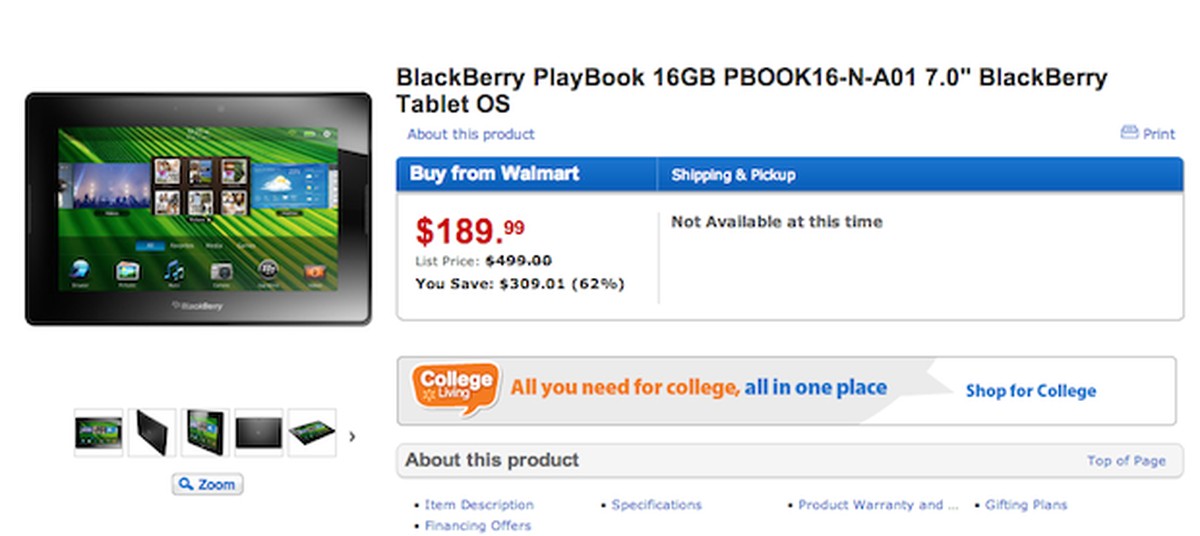 Playbook some das prateleiras; RIM pode estar preparando nova versão ...