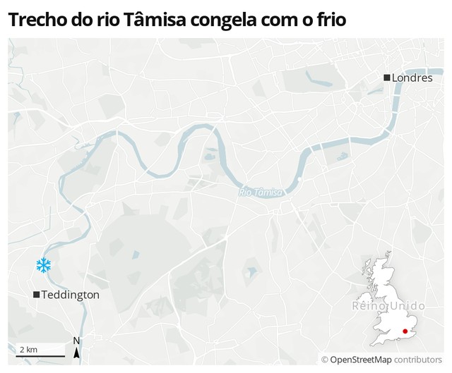 Frio congela trecho do rio Tâmisa no sudoeste de Londres – LIBERDADE PB