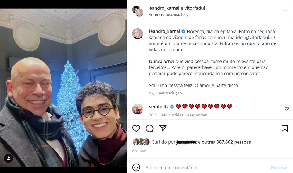 Após assumir casamento com cantor 32 anos mais novo, Leandro Karnal rebate críticas homofóbicas ...