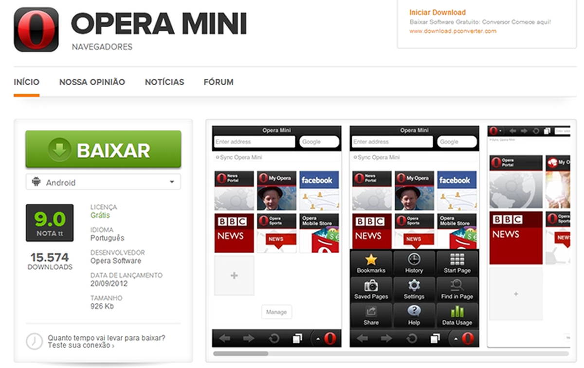 Como baixar e configurar o Opera Mini para Android | Dicas e Tutoriais ...