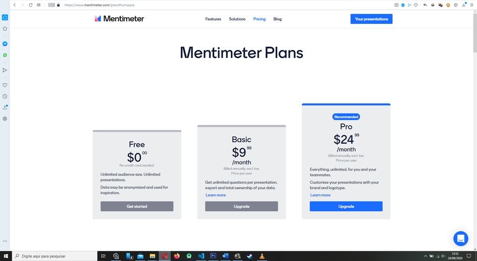 A ferramenta Mentimeter
