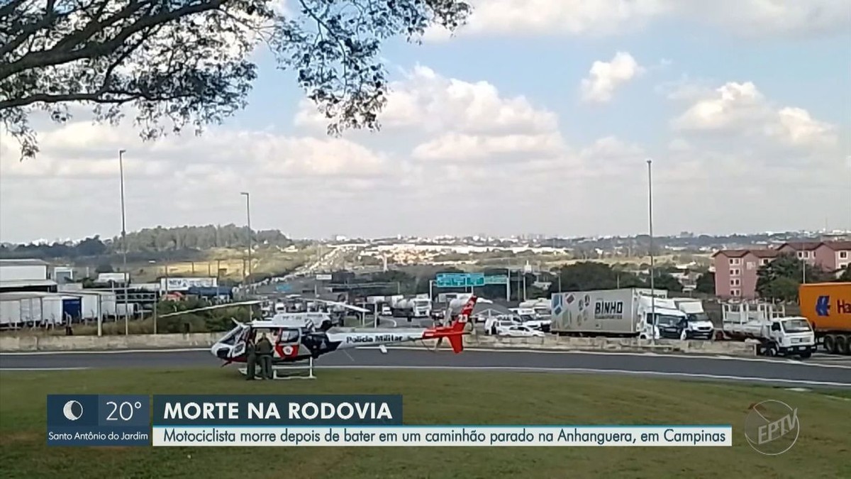 Motociclista morre após bater em caminhão parado no meio da Anhanguera em Campinas | Campinas e ...