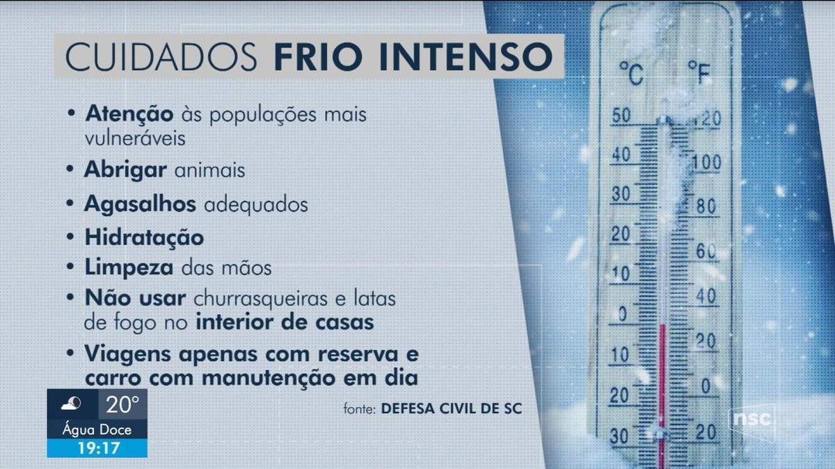 Frio intenso em SC: Confira dicas para se proteger nas baixas ...