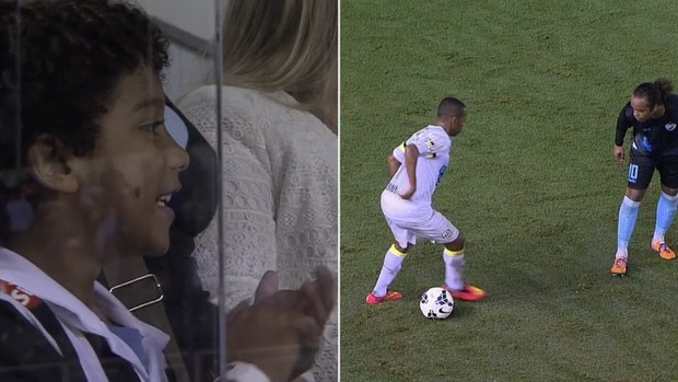 Robinho pedala, faz gol e ganha aplausos do filho Robson Jr. Assista ...