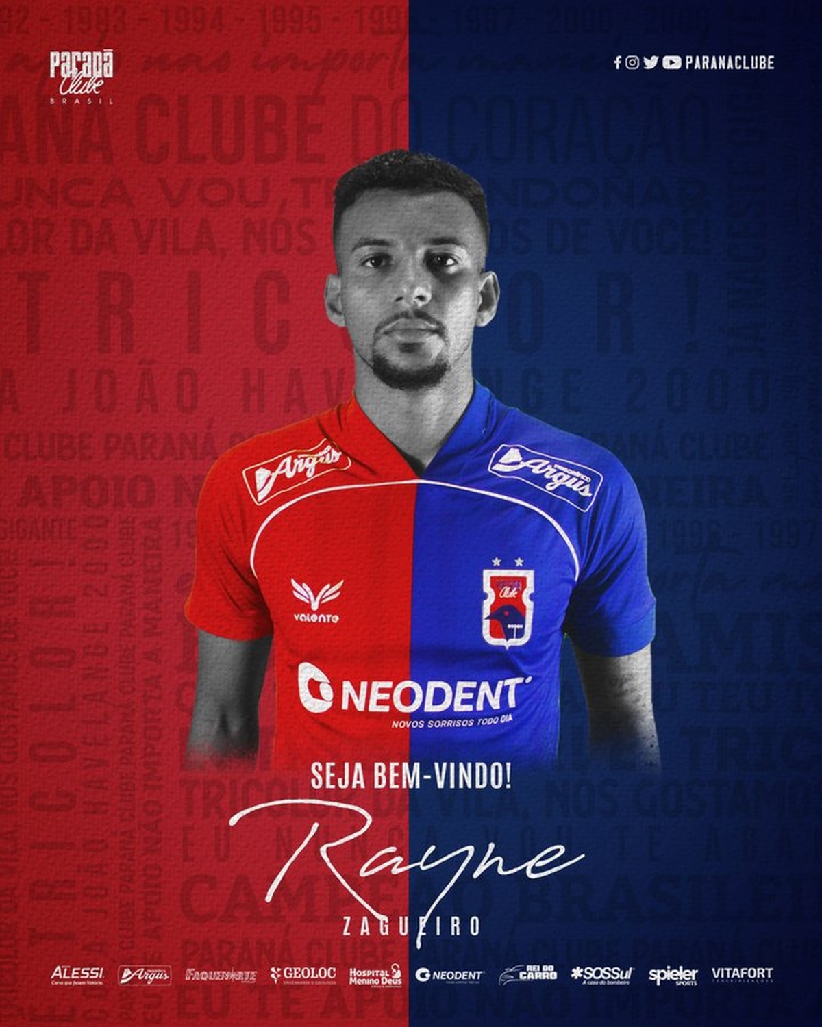 Zagueiro Rayne chega como novo reforço do Paraná Clube | paraná clube | ge