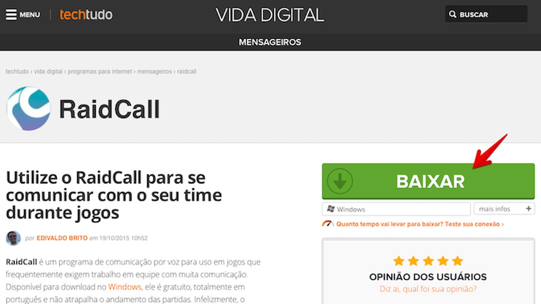 RaidCall | Software | TechTudo