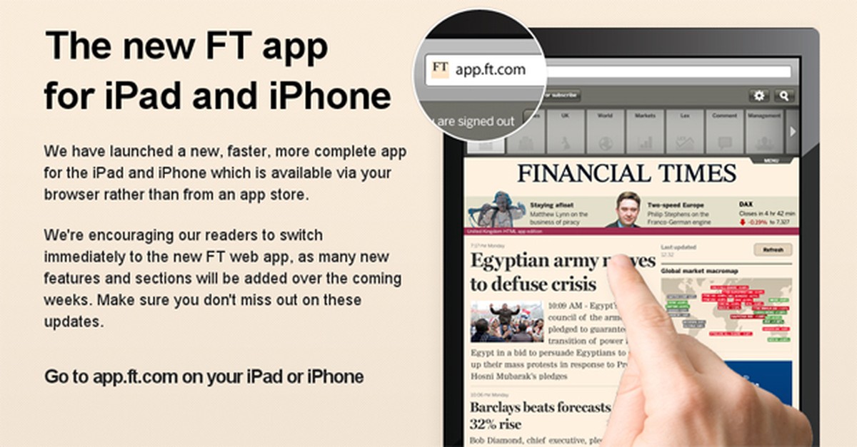 Financial Times lança web app para iPad | Notícias | TechTudo