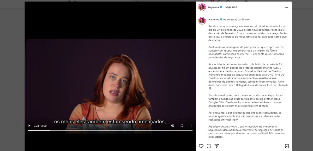 Família de deputada Isa Penna é alvo de ataques após parlamentar ...