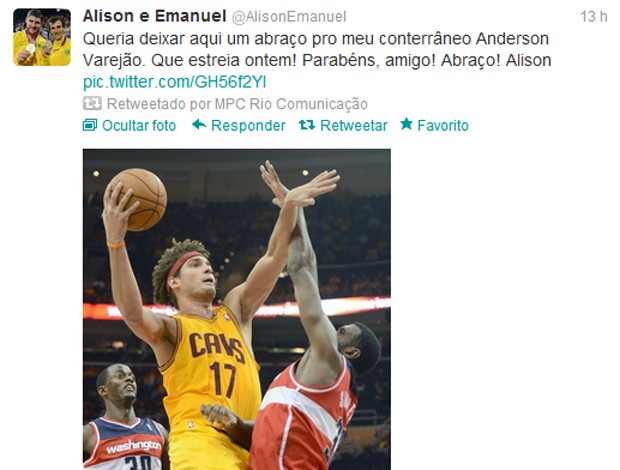 NBA: Alison parabeniza conterrâneo Varejão por atuação de gala na ...