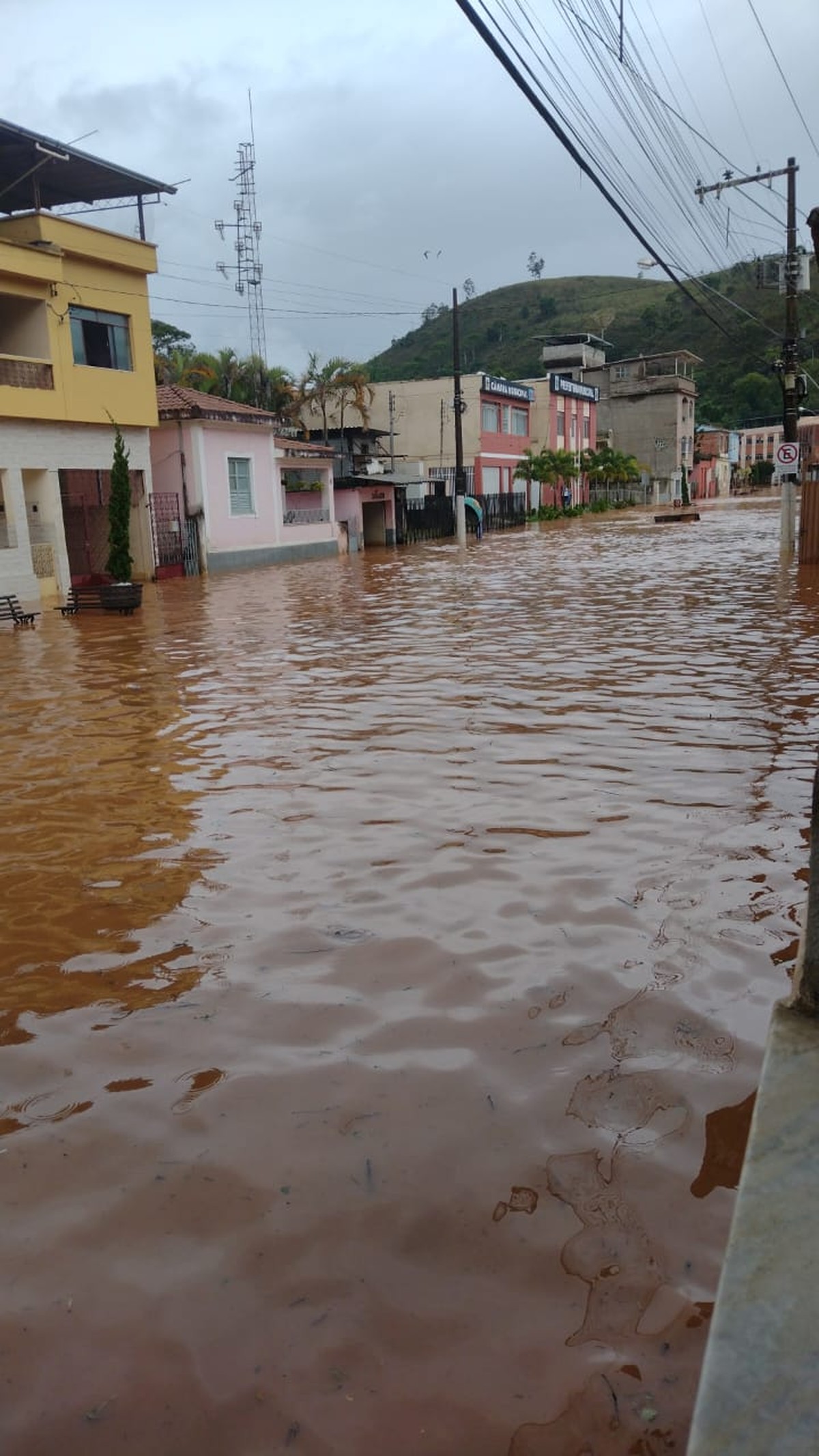 Rio transborda e alaga ruas de Ewbank da Câmara | Zona da Mata | G1