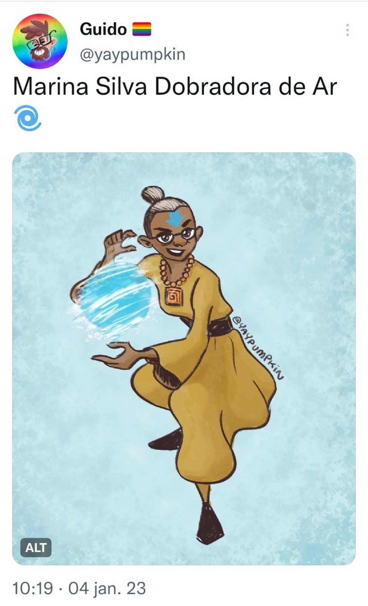 Artista faz ilustração de Marina Silva como membro da tribo do ar do ...