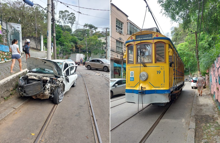 Duas pessoas ficam feridas após colisão de bonde de Santa Teresa e ...