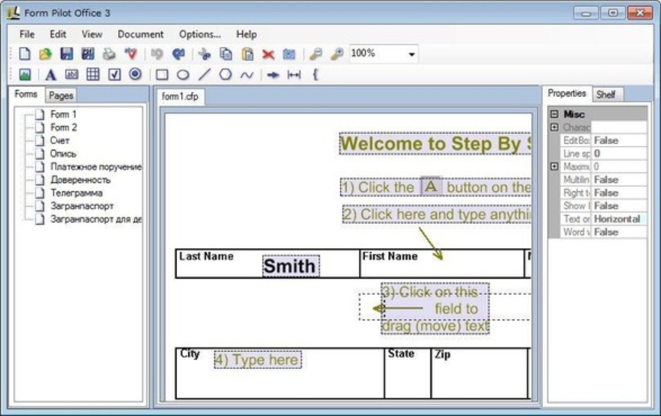 Form pilot office v 3.0 1047 : tofalve