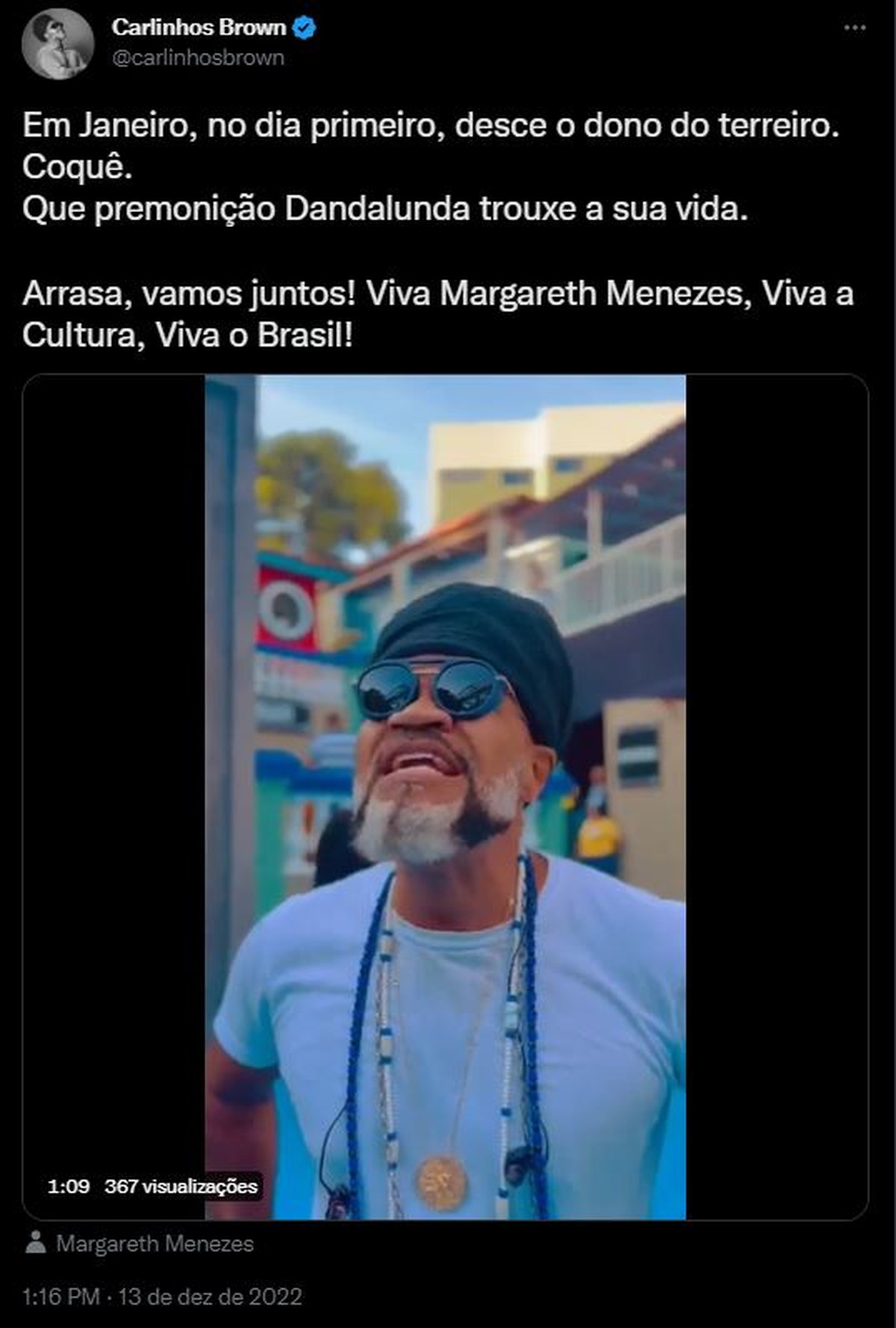 Artistas e personalidades parabenizam Margareth Menezes por aceitar cargo de ministra da Cultura ...