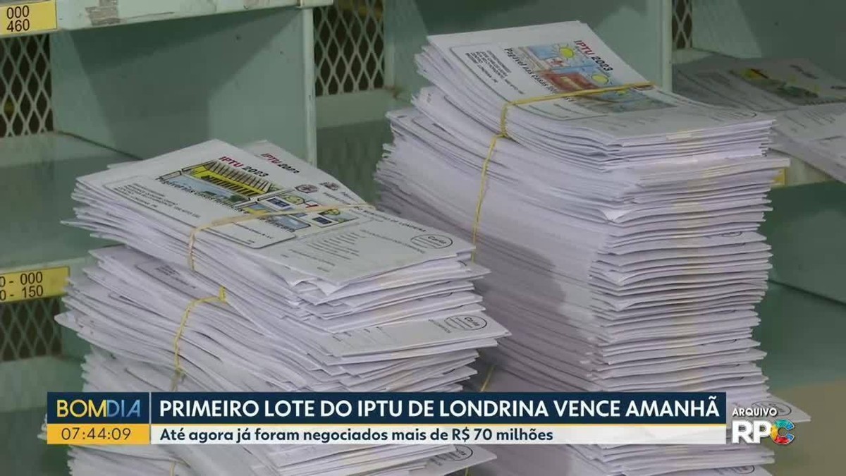 IPTU de Londrina: prazo para pagar primeiro lote termina nesta terça ...