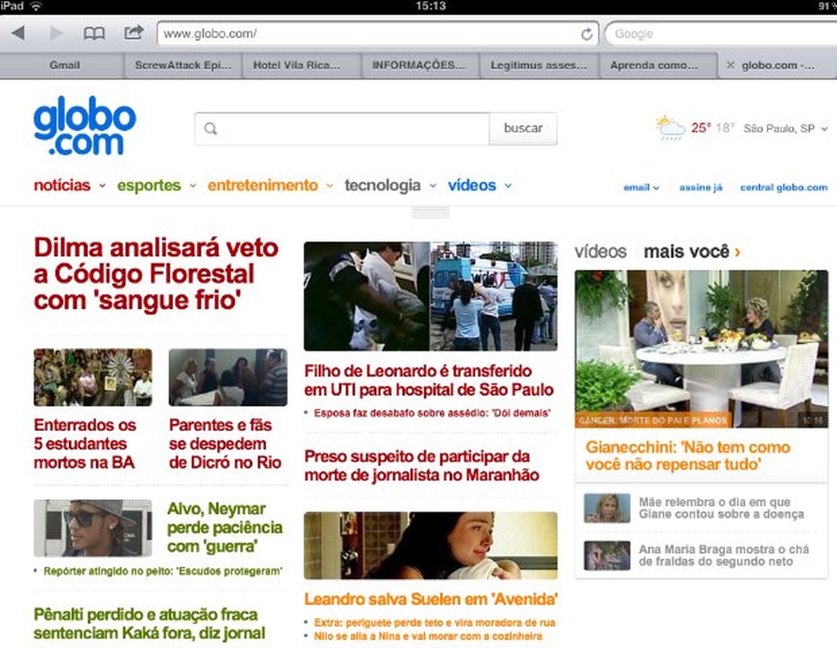 Globo.com ganha novo visual nos smartphones e tablets | TechTudo