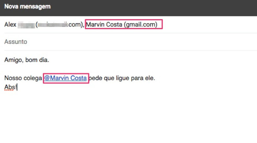 Como usar @ para mencionar alguém no Gmail | E-mail | TechTudo