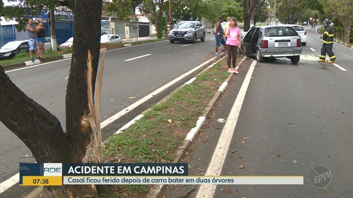 Casal de idosos fica ferido após carro bater em árvores em Campinas ...
