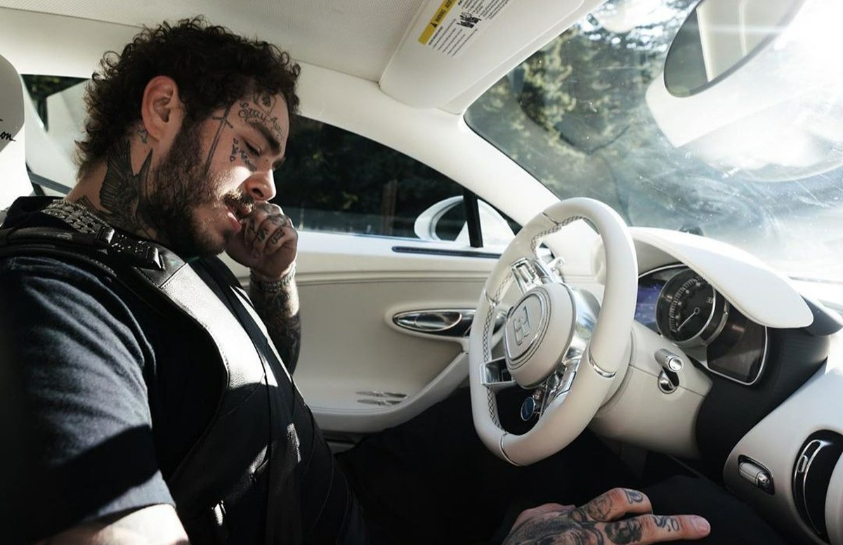 Bugatti Chiron de Post Malone com 965 km rodados é colocado à venda por ...