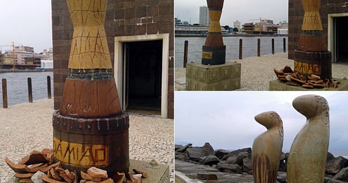 G1 - Depredada escultura de Brennand que fica em parque público do ...