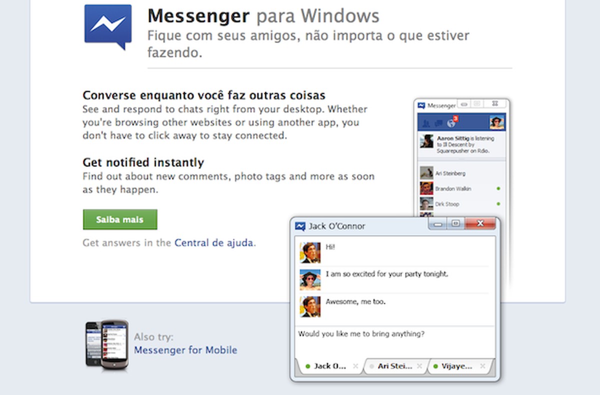 Facebook torna oficial o Facebook Messenger para Windows | Notícias ...