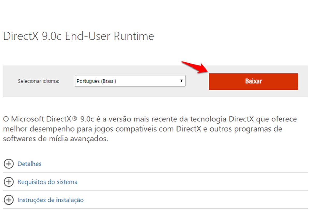 Como baixar o DirectX 9 no Windows 7, Windows 8 e Windows 10 | Dicas e ...