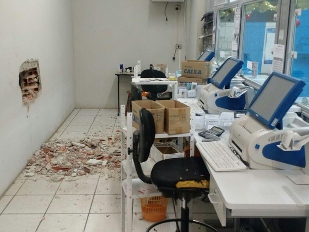 G1 Bandidos Fazem Buraco Em Parede Para Tentar Assaltar Lotérica Em