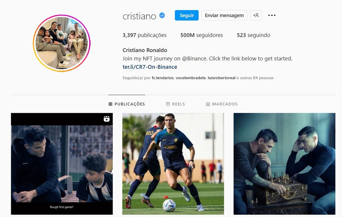 Cristiano Ronaldo bate recorde e chega a 500 milhões de seguidores no ...