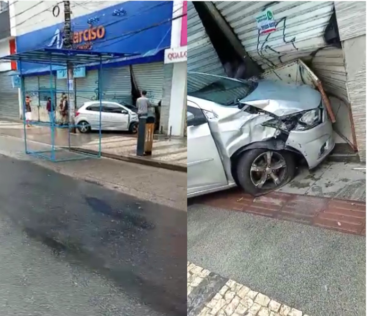 Carro desgovernado atinge loja na Avenida Sete, em Salvador | Bahia | G1